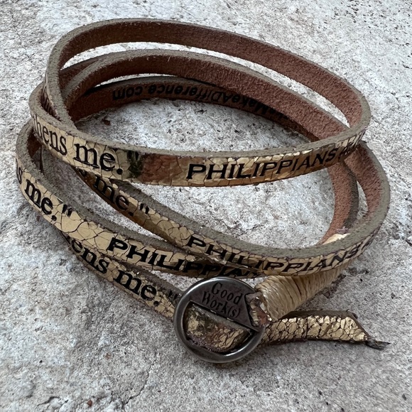 Good Works | Jewelry | Good Works Leather Wrap Bracelet Metallic Gold ...